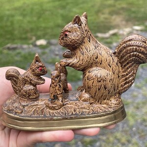 Antique - Vintage Early 20th C. Brass Painted Squirrel Forest Scene ...