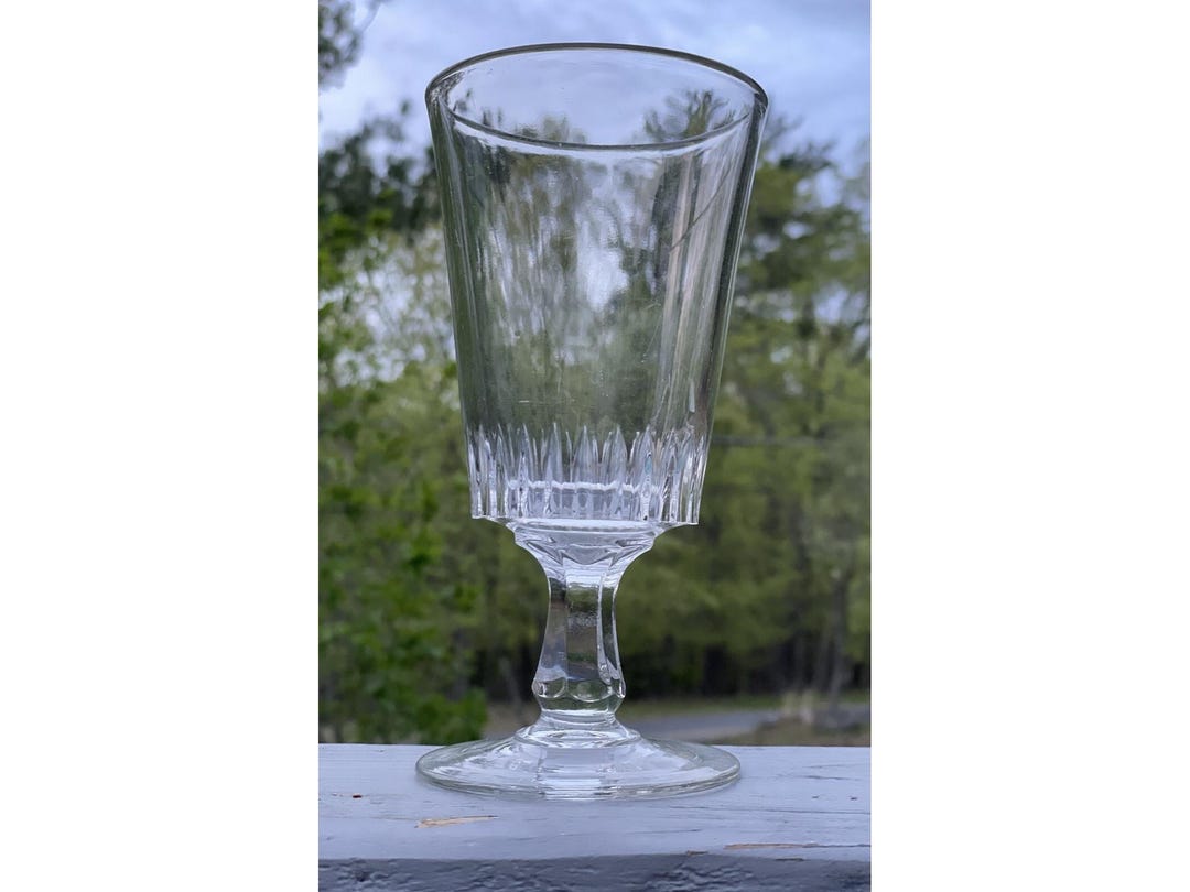 Antique EAPG Footed Water Goblet Tumbler Victorian Stem Glassware ...