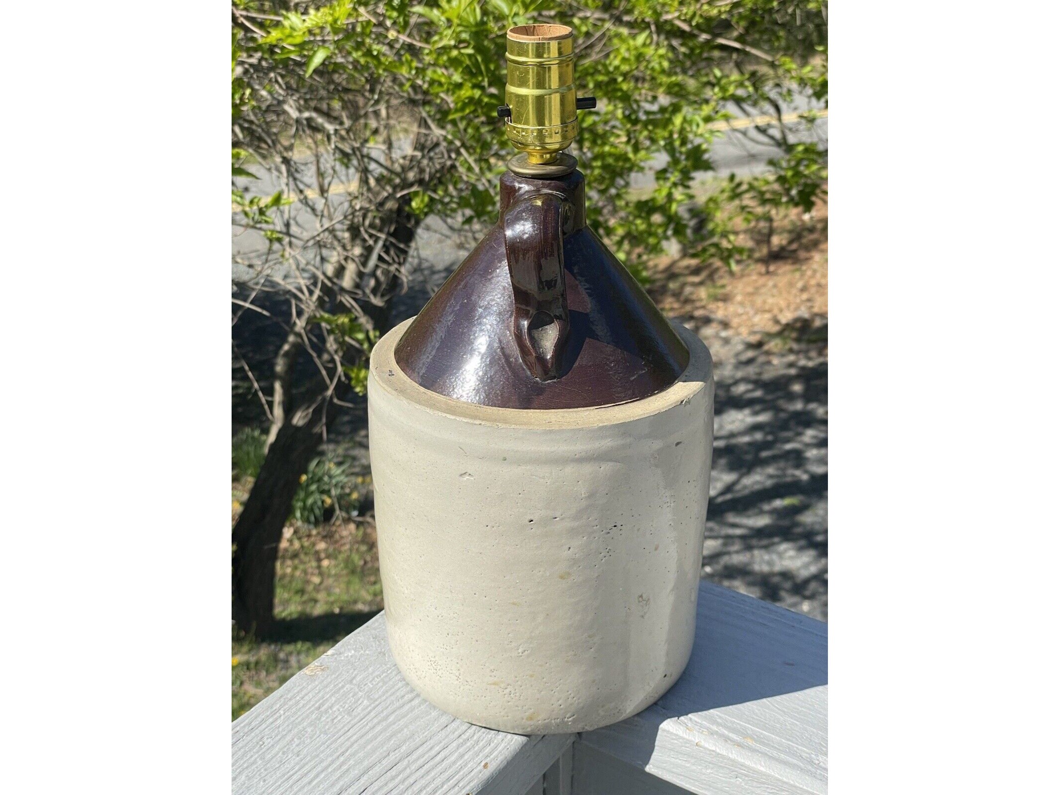 Antique / Vintage Stoneware Cone Top Brown Salt Glazed Pottery Jug ...