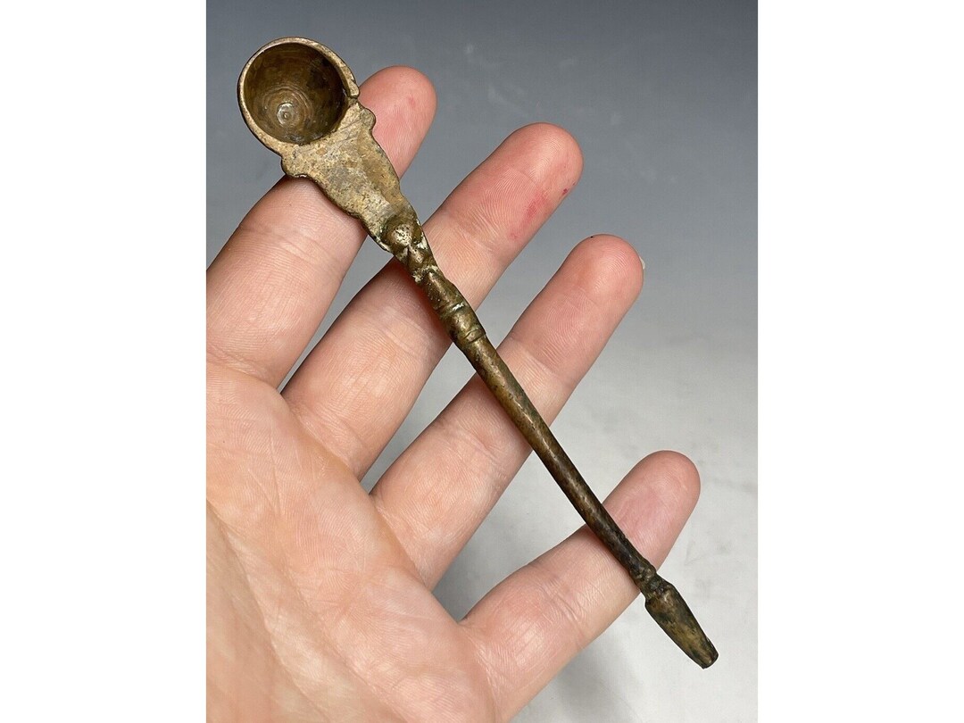 Antique Nepal Hindu Bronze Metal Offering Spoon Holy Water Religious ...