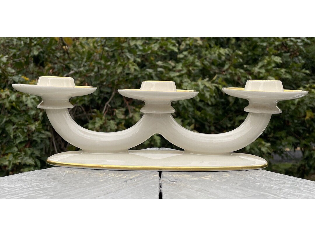 Vintage Mid-century Modern Germany Bavarian Porcelain 3 Segment Candle ...