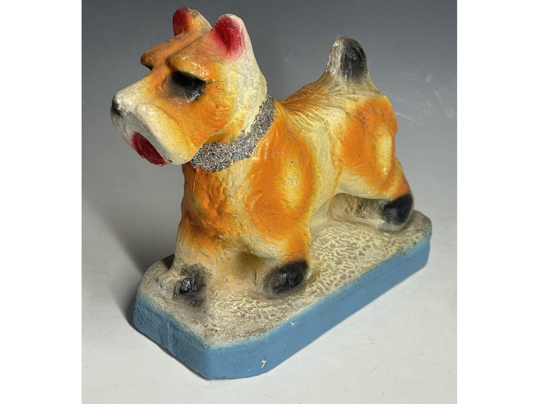 Antique - Vintage Carnival Prize Chalkware Scottish Terrier Dog ...