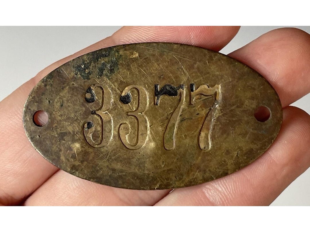Antique - Vintage #3377 Brass Luggage Tag Ship / Airline Industrial ...