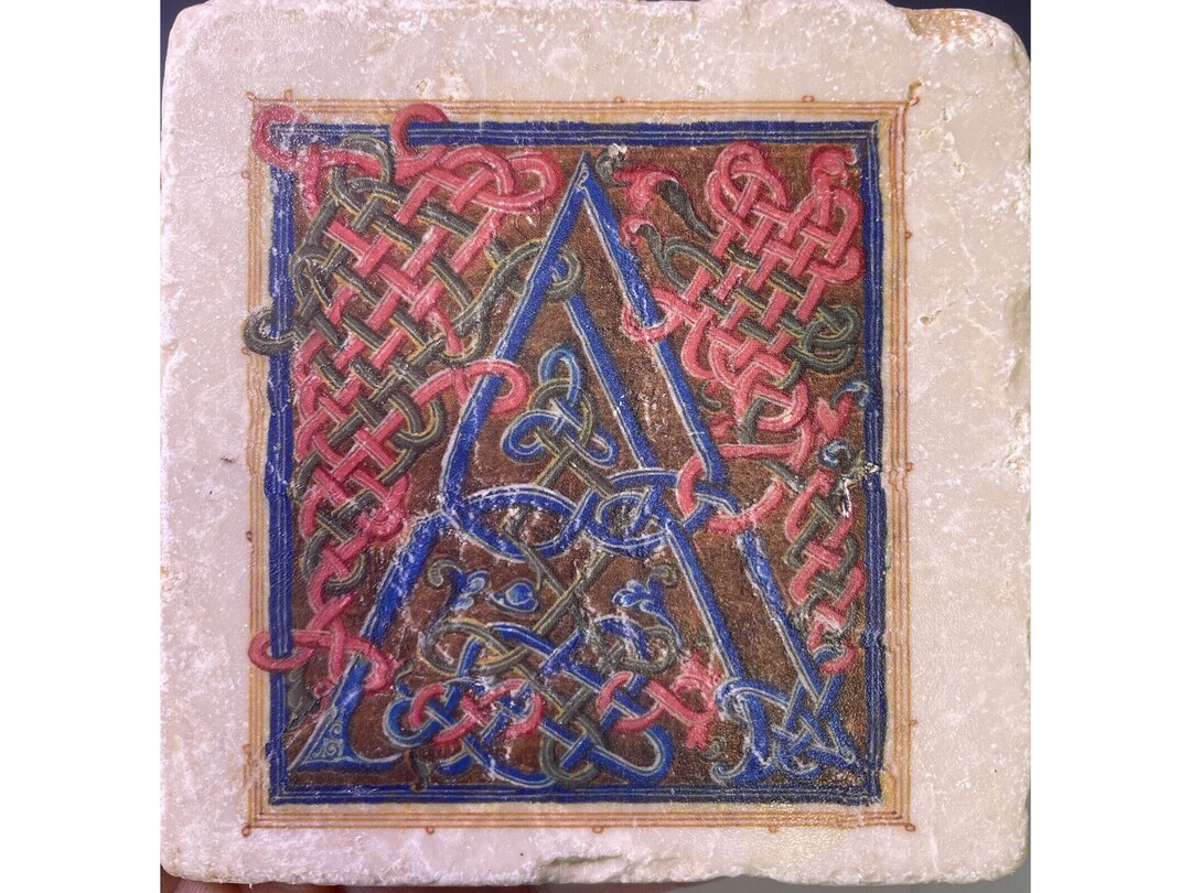 Vatican Illuminated Calligraphy Alphabet Letter 'A' Medieval Gothic ...