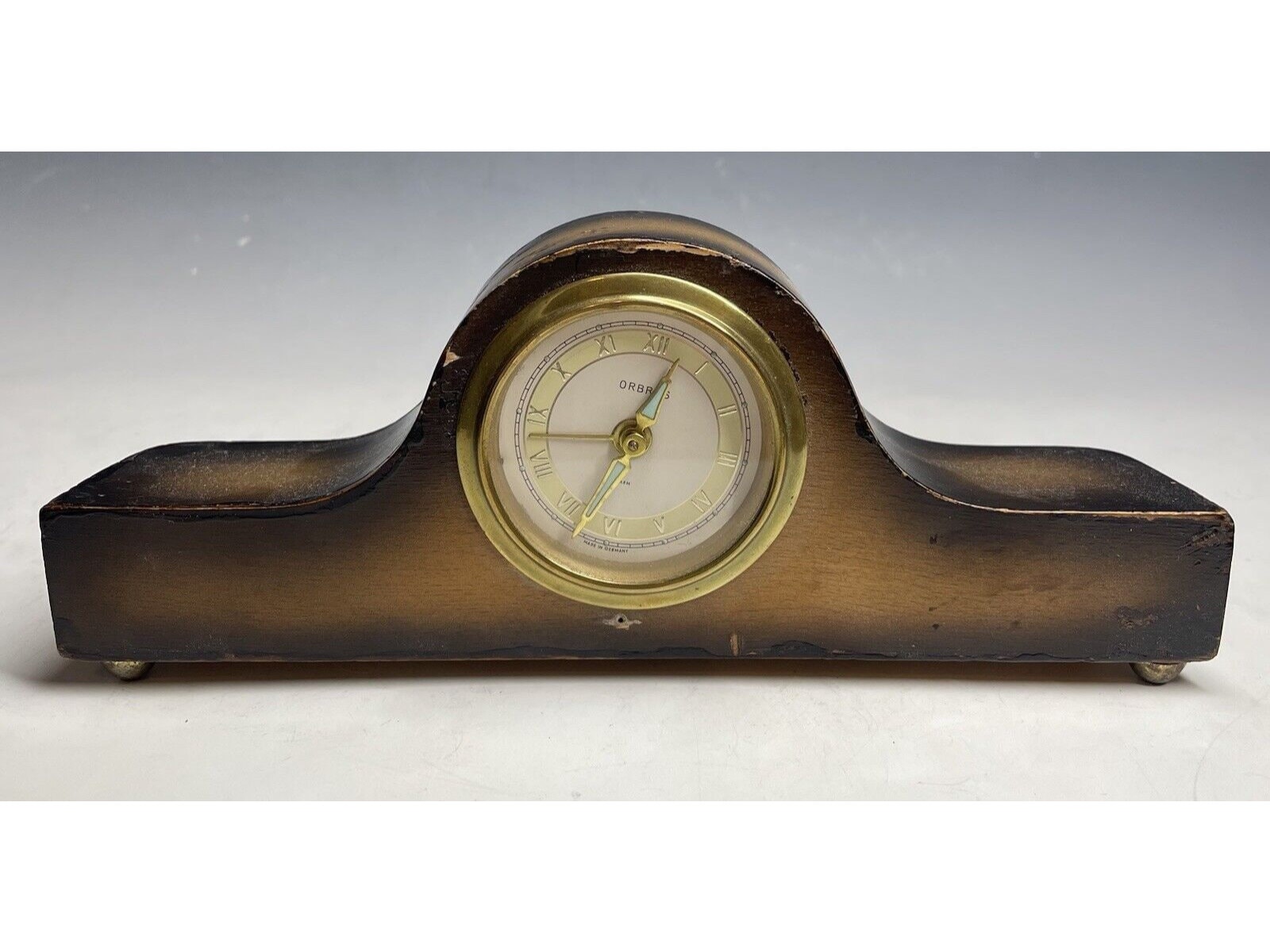 Vintage Orbros Miniature Mantel Shelf Clock Wind up PARTS / REPAIR 20th ...