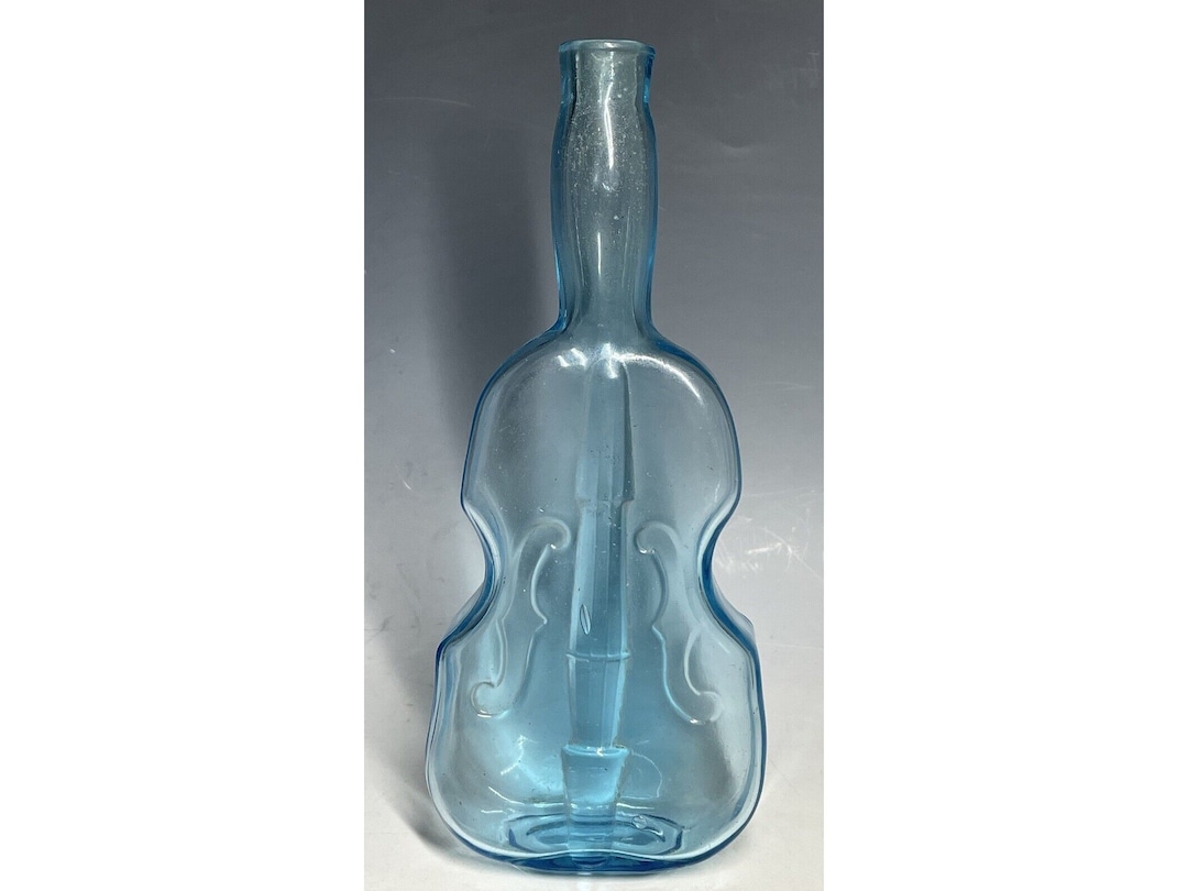 1930s Art Deco Dell Glass Blue Cello Mandolin Stringed Instrument Ivy ...