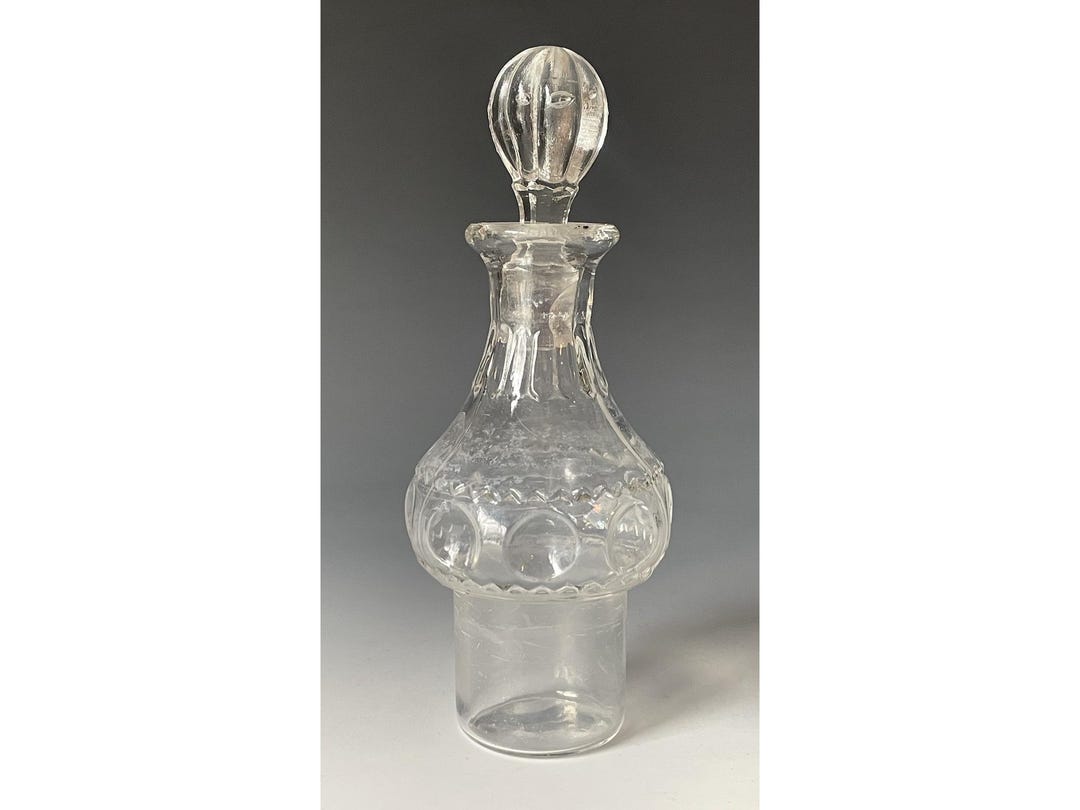 Antique Victorian EAPG 'kings Crown' Pressed Glass Cruet Oil Bottle ...