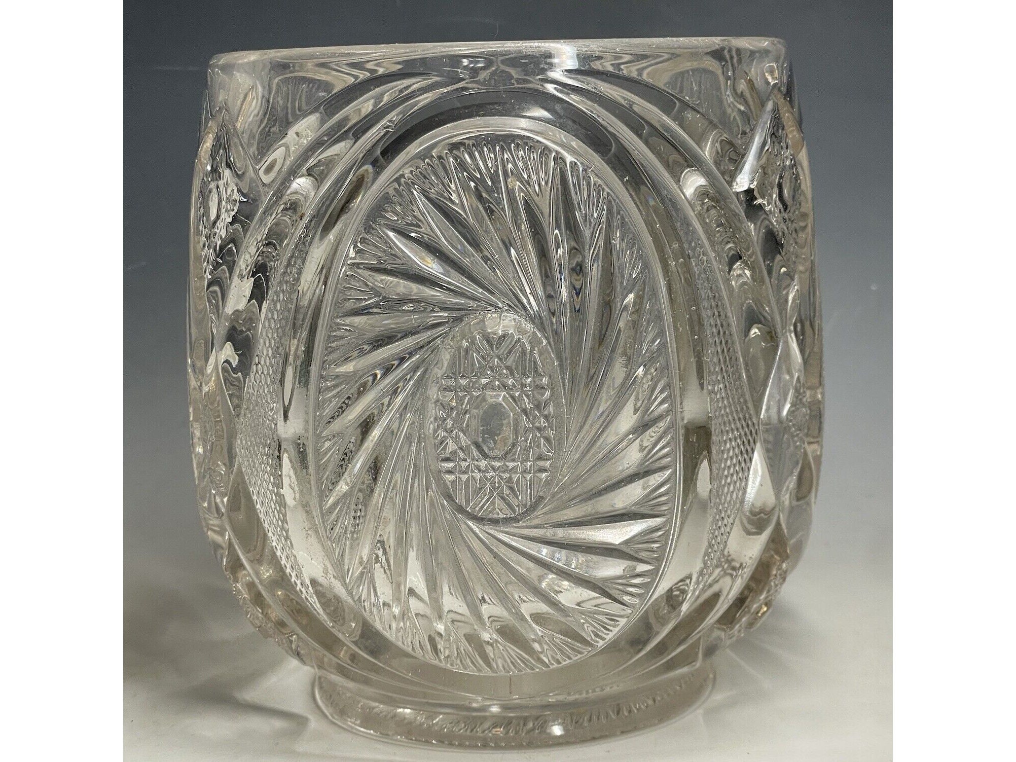Antique EAPG Three Mold Victorian Flint Pressed Glass Jar Vase 19th C ...