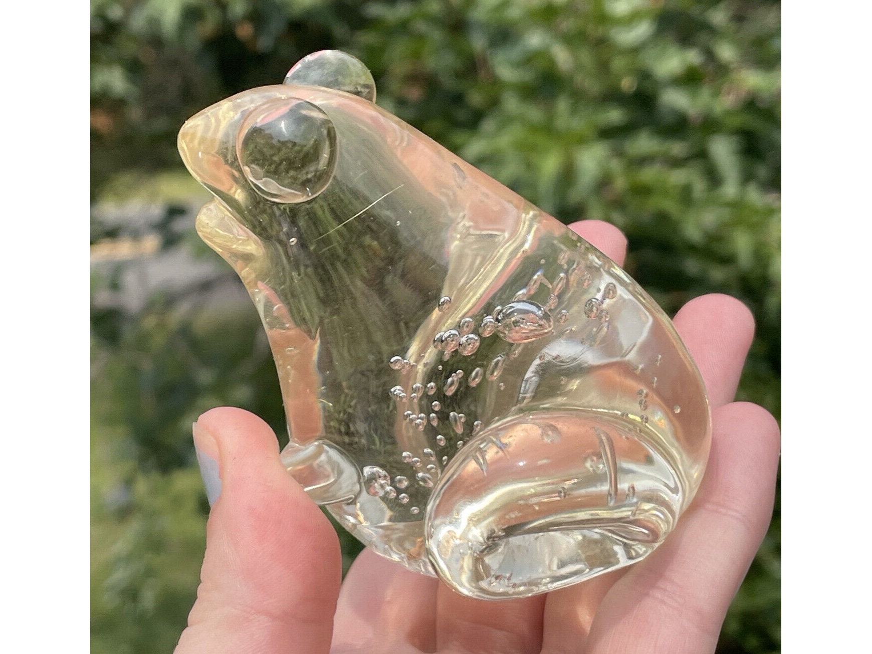 Vintage Hand Blown Murano Glass Frog Paperweight Figure Controlled ...