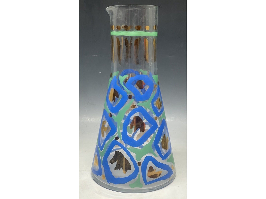 Mid-century Modern Vintage Glass New Arcadia Studio Pitcher Drink ...