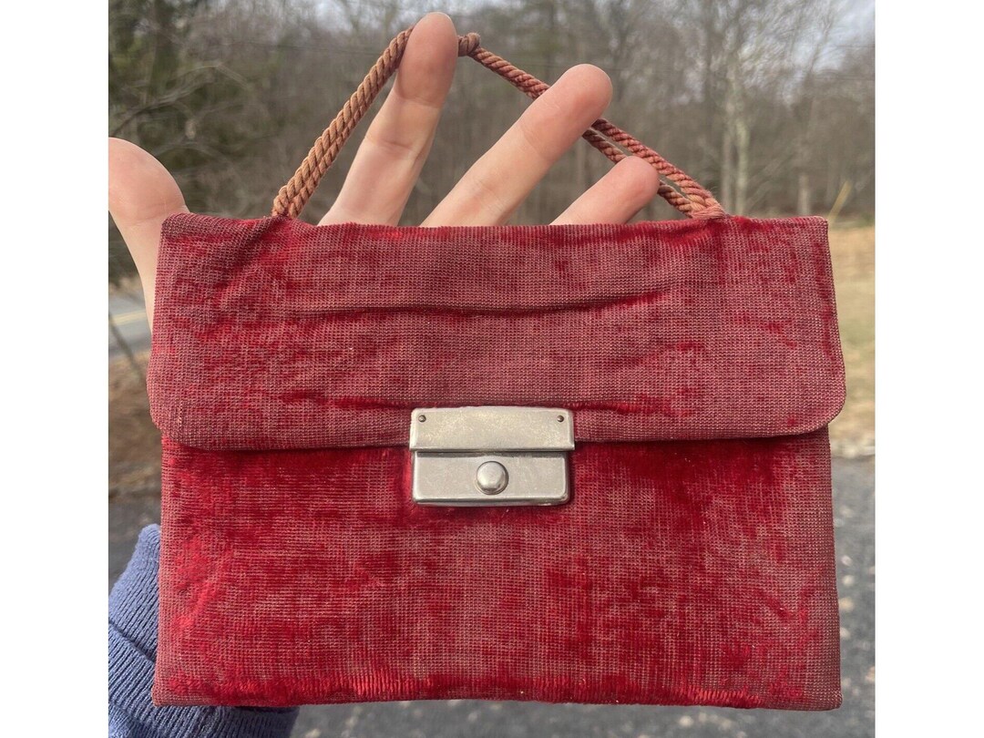 Antique Victorian Red Velvet English Make Sewing Case Kit - Etsy