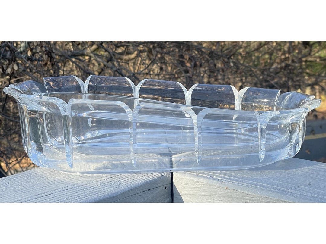 Vintage Lucite Grainware Silite Style Serving Dish Slanted Two Section ...