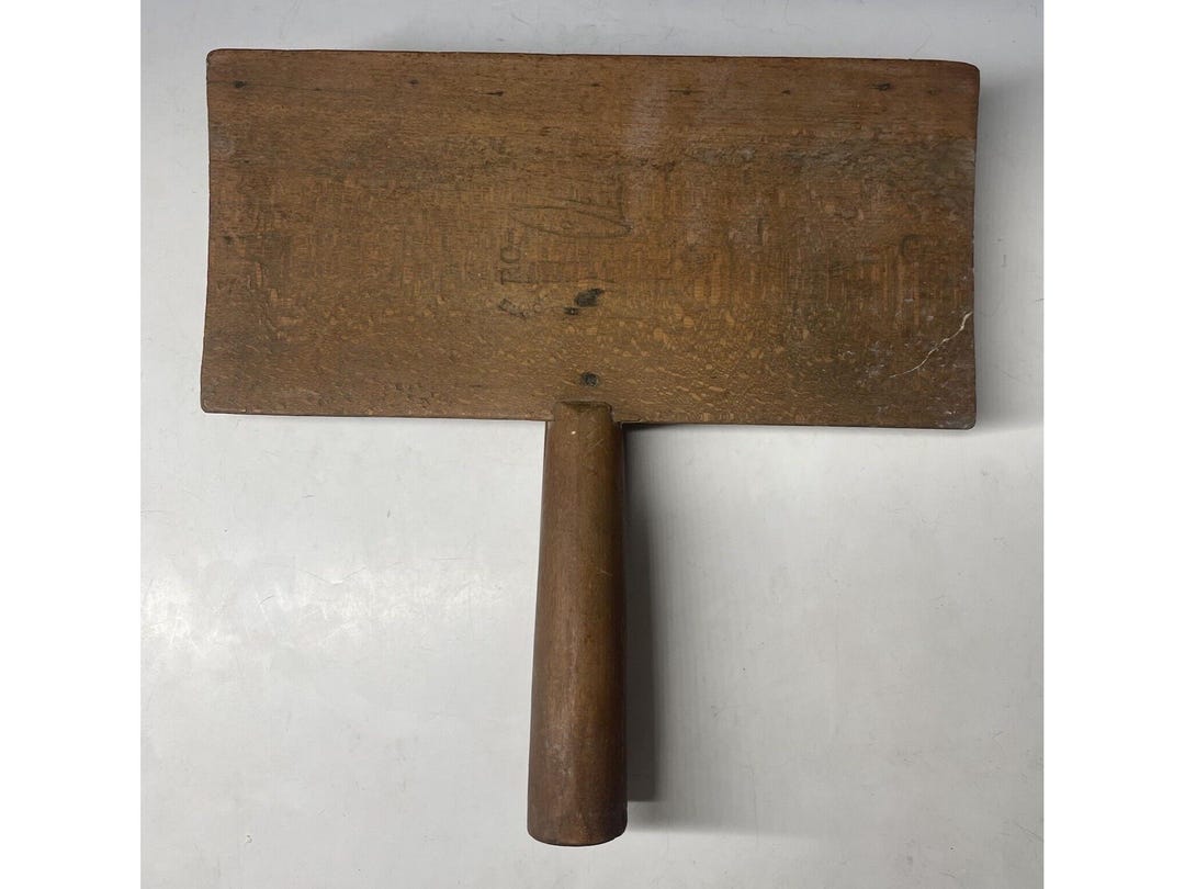 Pair Primitive Antique Flax Wool Carding Brush Rustic Farm Country ...