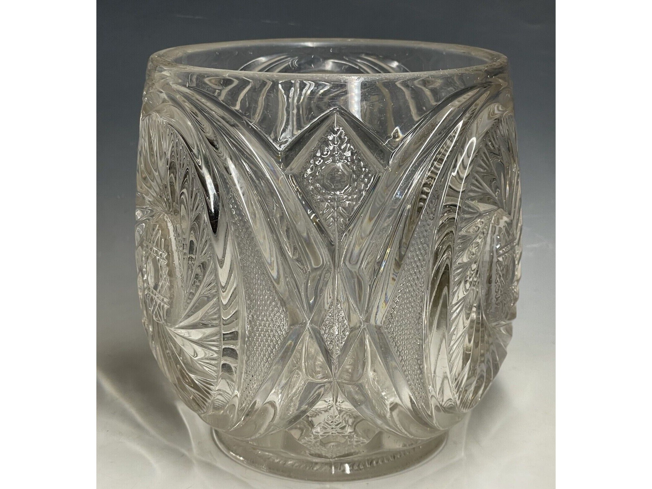 Antique EAPG Three Mold Victorian Flint Pressed Glass Jar Vase 19th C ...