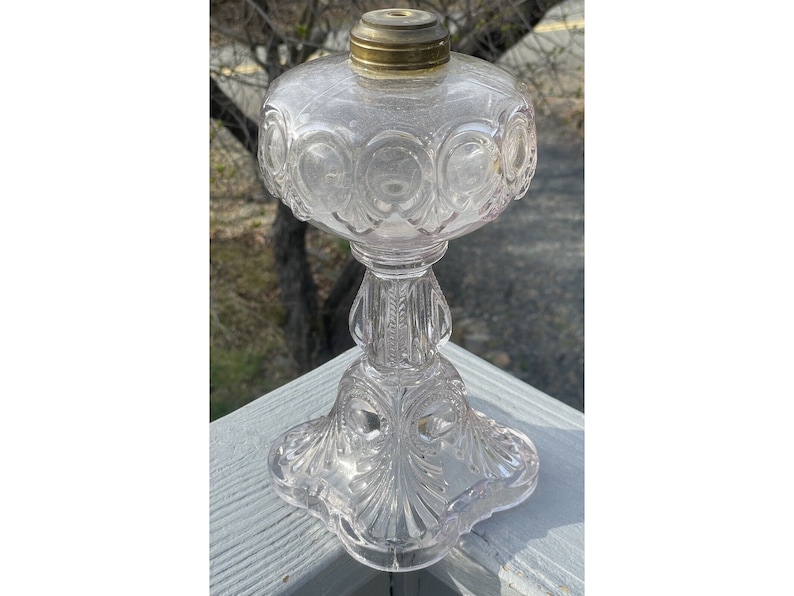 Antique 19th C. US Glass Oil Lamp Pattern 9865 EAPG Bulls Eye Victorian ...