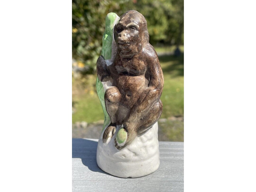 Rare Antique 1860 Exotic Staffordshire Gorilla Monkey Ape Bamboo ...