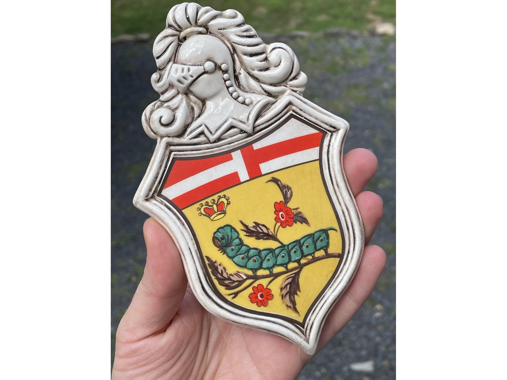 Vintage Catepillar Insect Shield Crest Wall Plaque Italy Heraldic ...