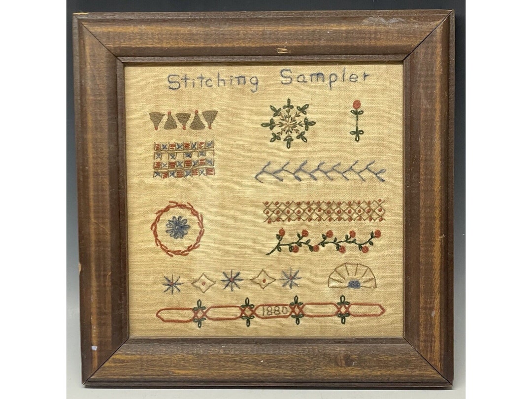 Vintage Fannie Turgeon Stitch Needlepoint Sampler Flower Border Pattern ...