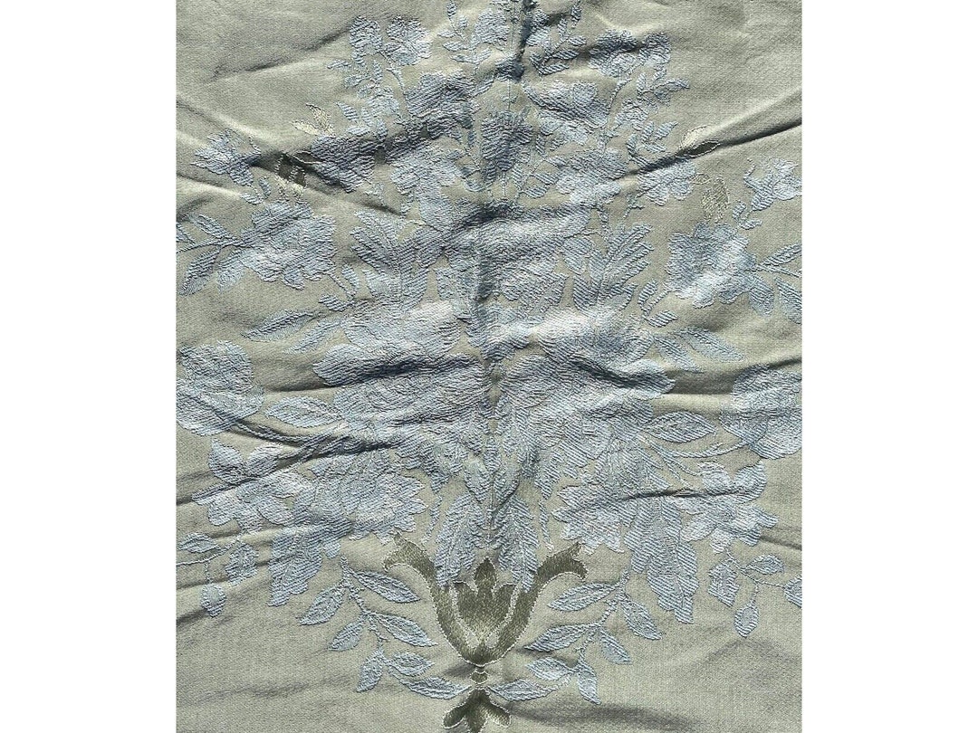 Mid-century Modern White Lodge Italy Silk Jade Blue Scalamandre Silks ...