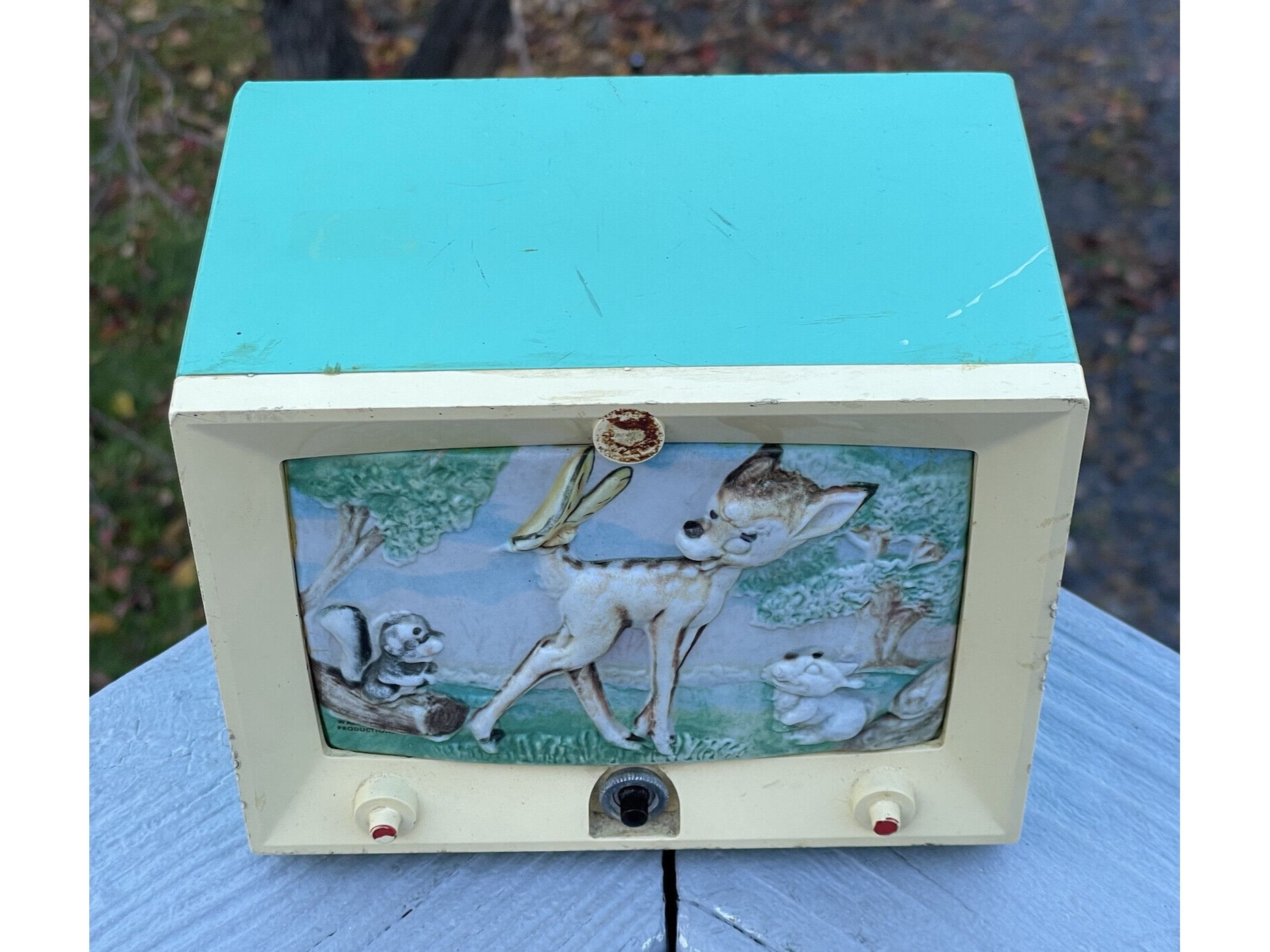 Vintage Bambi Hankscraft Walt Disney Wind-up Music Box Night Light Nite ...