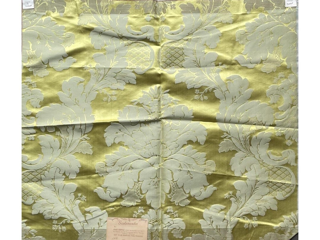 Mid-century Modern Sienese Damask Italy 100% Silk Handwoven Scalamandre ...