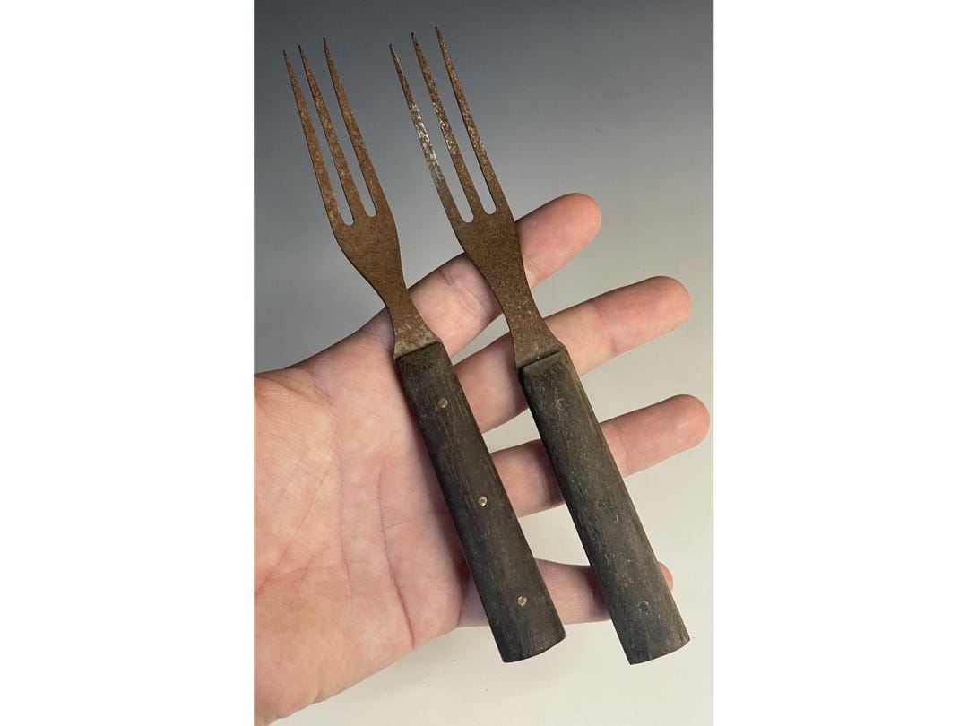 Pair of ANTIQUE Table Forks ~7" Civil War Era Camp Utensils 19th C ...