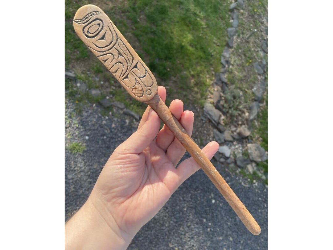 Antique Northwest Coast Native American Carved Wooden Soapberry Spoon ...