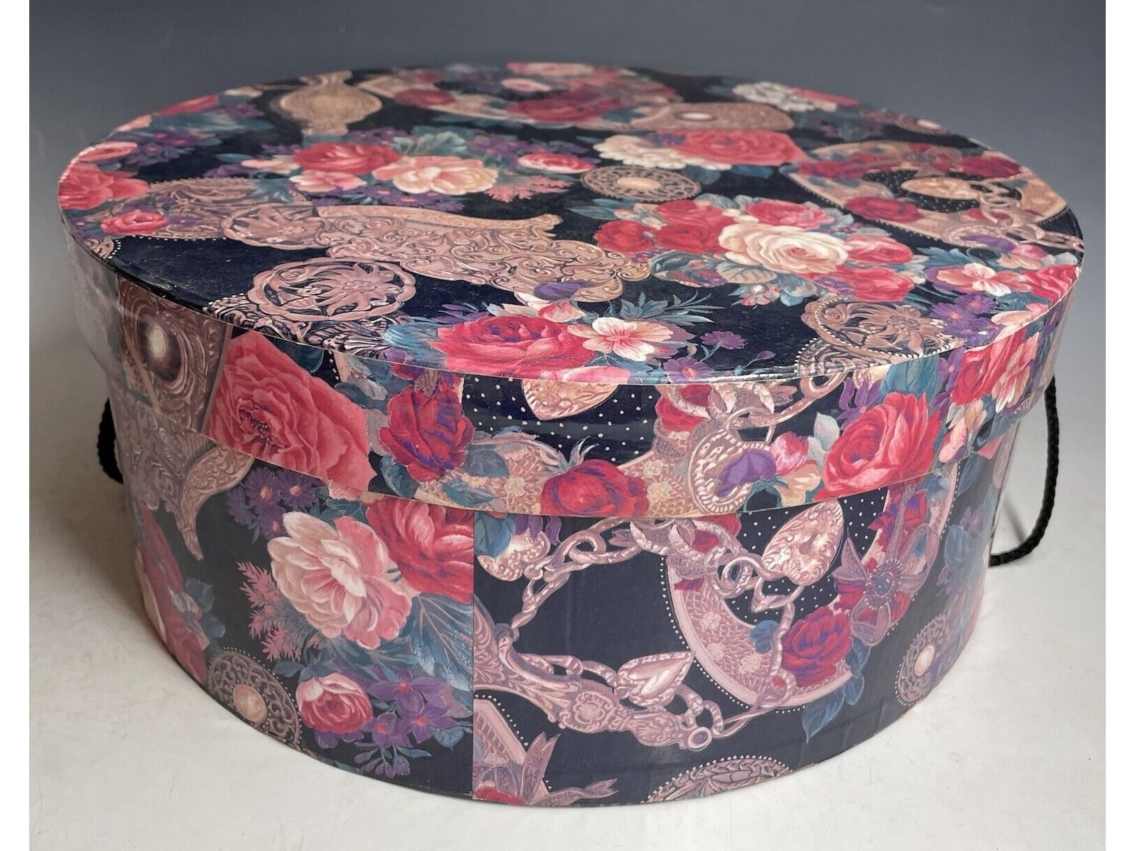 Vintage Floral Victorian Art Nouveau Style Contemp Cardboard Hatbox Tri Coastal - Etsy
