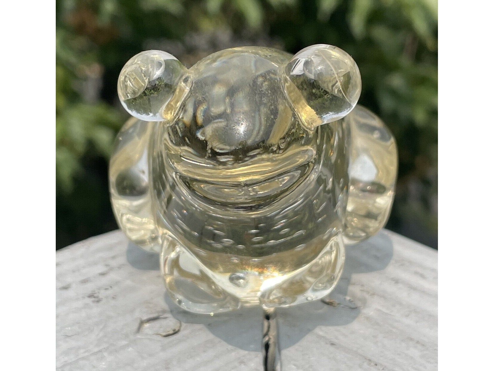 Vintage Hand Blown Murano Glass Frog Paperweight Figure Controlled ...