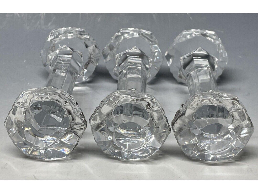 Lot of (3) Antique Glass Knife Rest Victorian Edwardian Table Formal ...