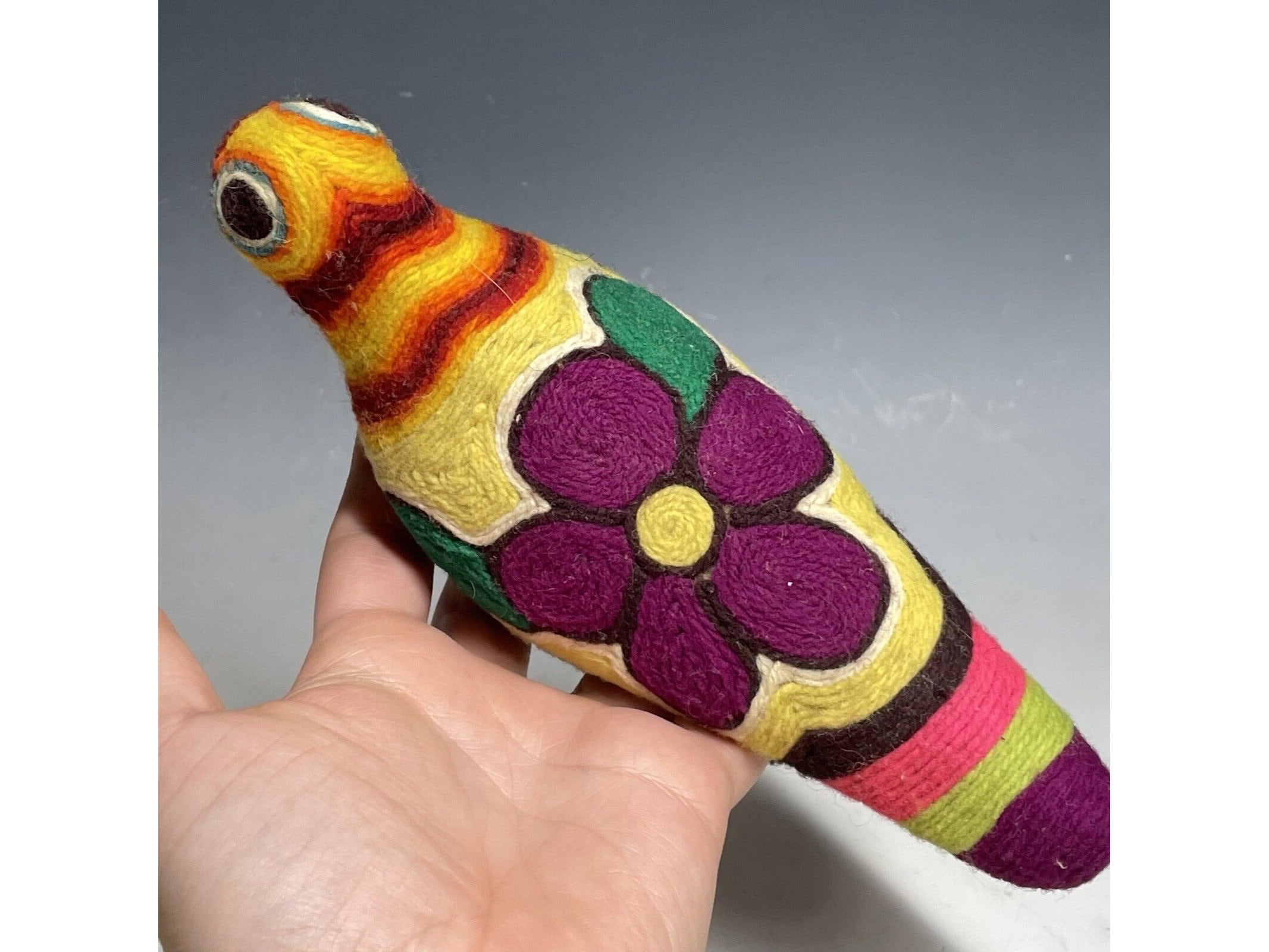 Vintage Huichol Mexican Folk Art Yarn String Bird Figurine Avian ...
