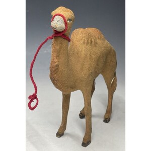 RARE Antique 2 Hump Putz German Nativity Camel Flocked Christmas Decor ...