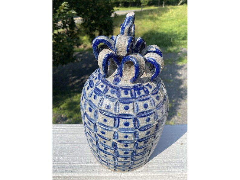 RARE Dave Eldreth Vintage Salt Glaze Grey Blue Stoneware Figural ...