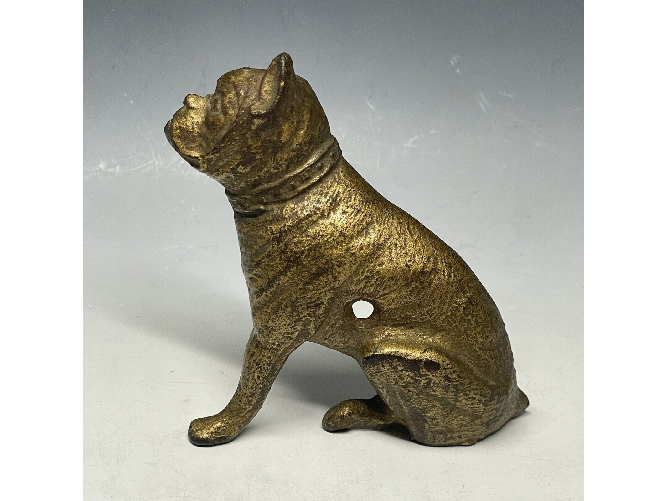 Vintage Cast Iron Bulldog Half Gold Colored Collectible Dog Bank ...