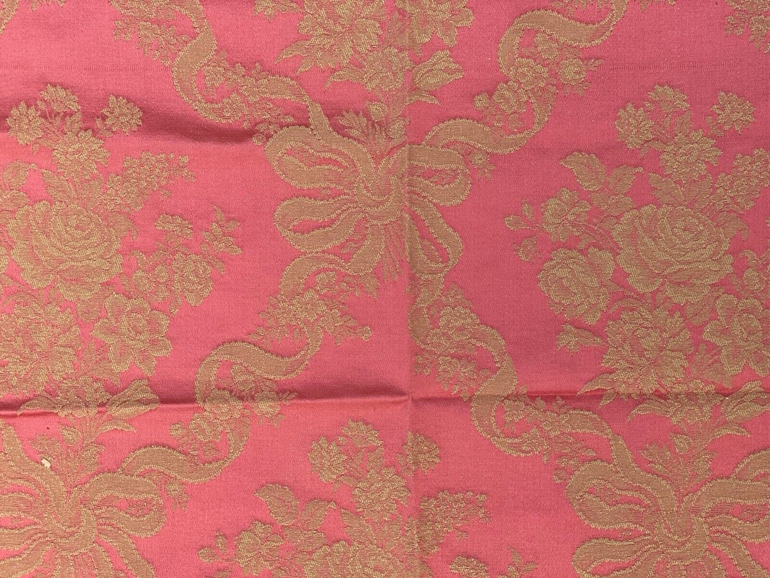 ROSE PINK Mid-century Modern Miramar Damask 100% Silk Scalamandre Silks ...