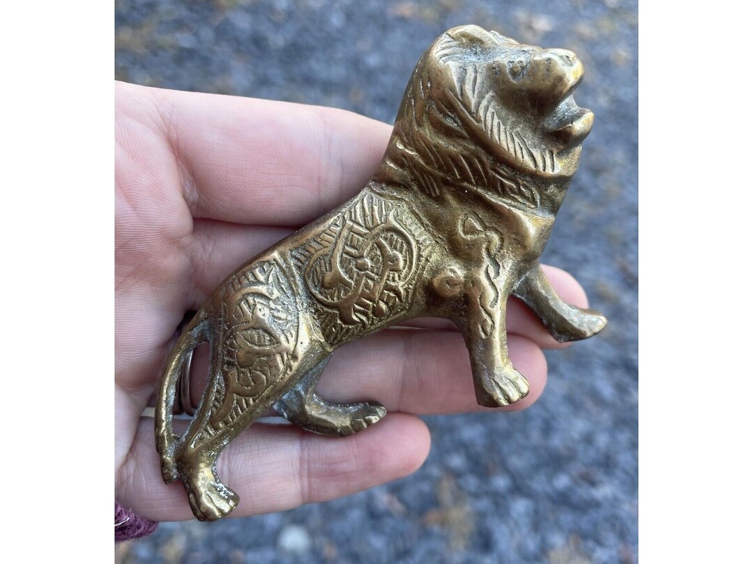 Vintage Brass Islamic Arabic Middle Eastern Lion Figurine Sculpture - Etsy