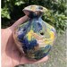 Retro Vintage Drip Glaze Redware Pottery Pierce Flower Frog Jug ...