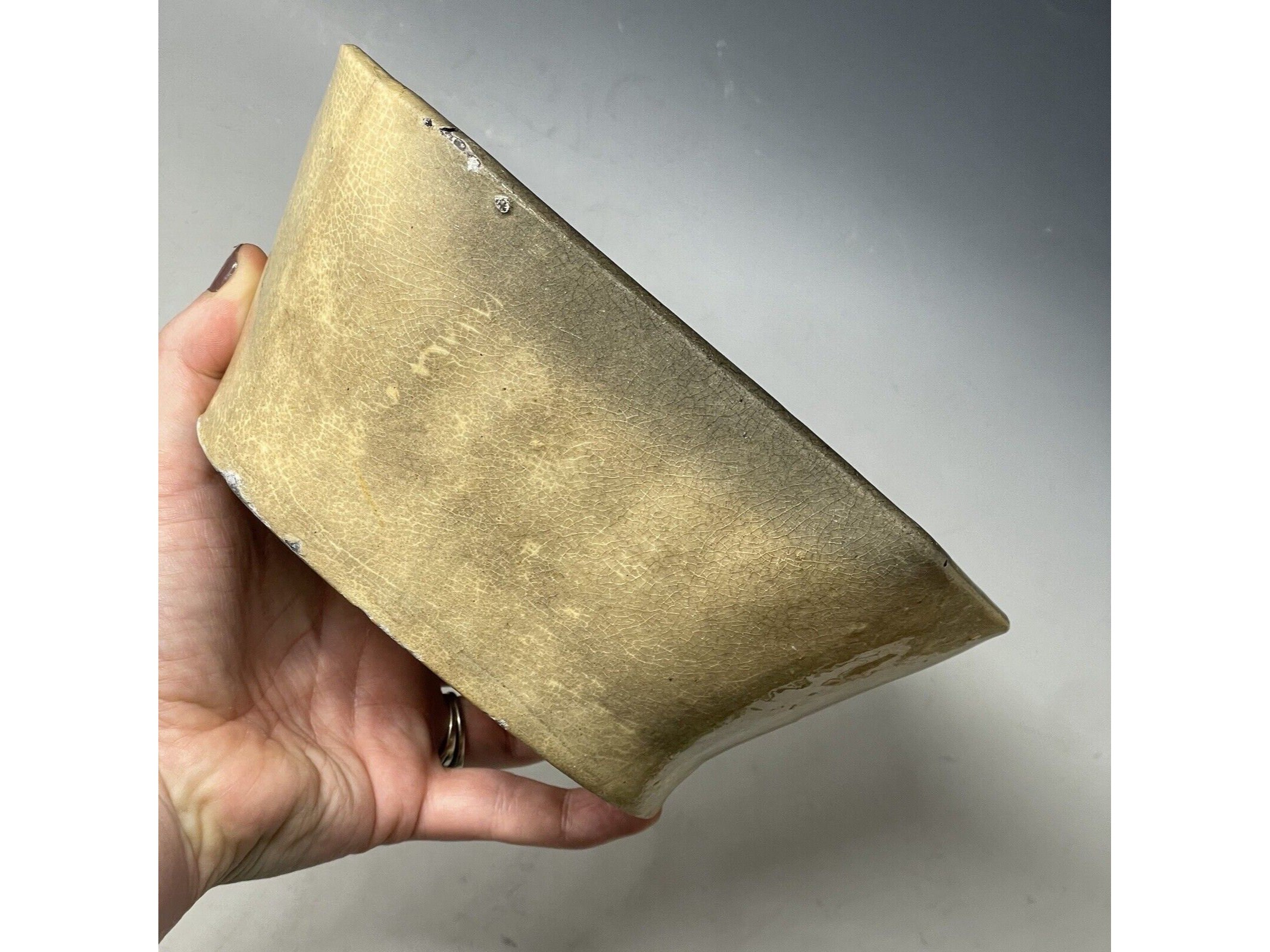 Antique 19th C. Stoneware Yellow Ware Ceramic Grape Jelly Mold ...