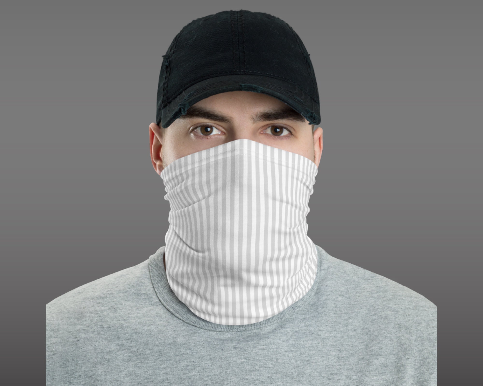 Striped Neck Gaiter Face Cover | Dust Mask | Tube Bandana | Cloth Face ...