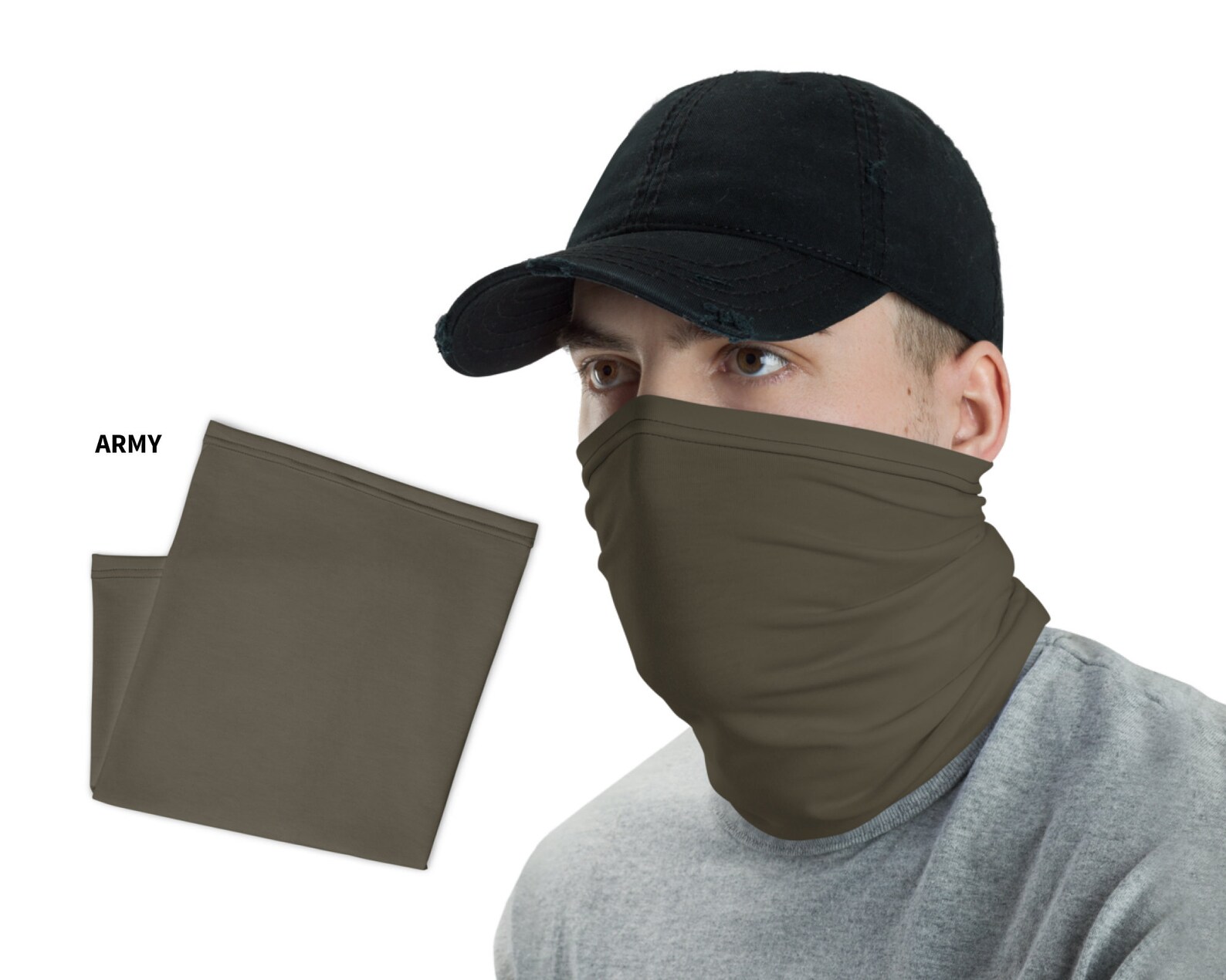 Black Neck Gaiter | Sasquatch Headband | Bigfoot Face Cover | Tube ...