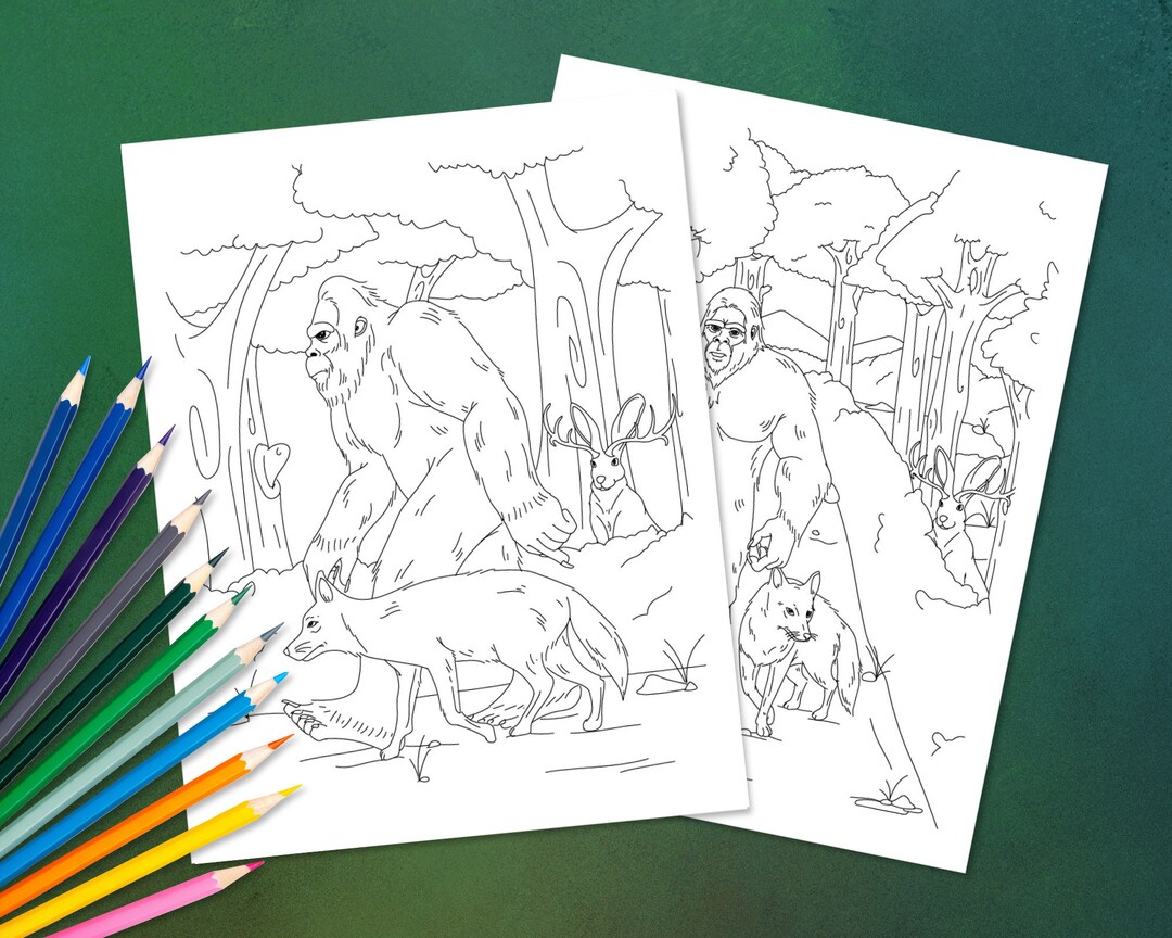 Bigfoot Coloring Pages | Sasquatch Coloring Sheets | Yeti Coloring ...