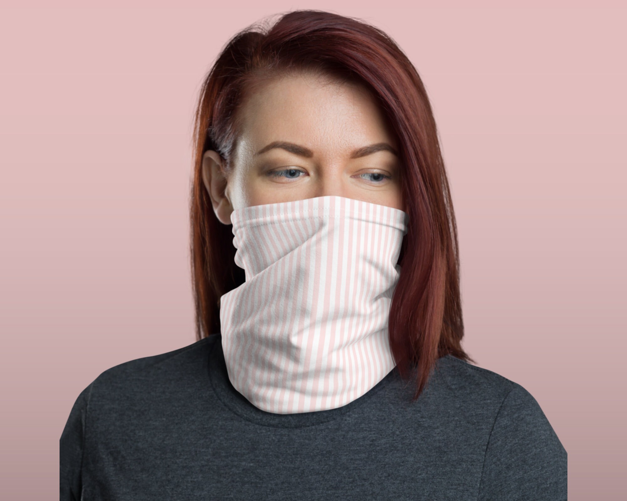 Striped Neck Gaiter Face Cover | Dust Mask | Tube Bandana | Cloth Face ...