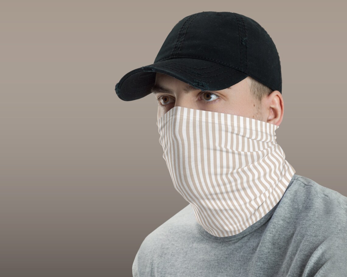 Striped Neck Gaiter Face Cover Dust Mask Tube Bandana Cloth Face ...