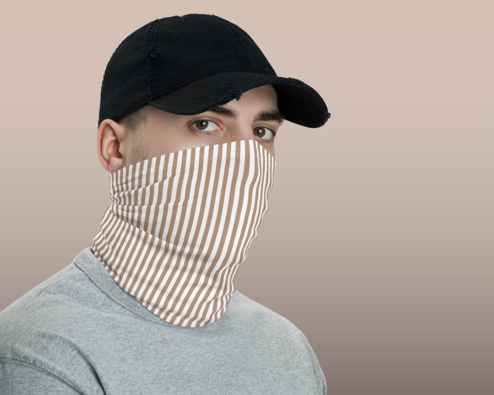 Striped Neck Gaiter Face Cover | Dust Mask | Tube Bandana | Cloth Face ...