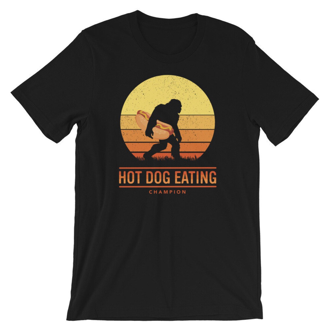 Bigfoot Hot Dog Eating Champion, Vintage Retro Unisex T-shirt ...
