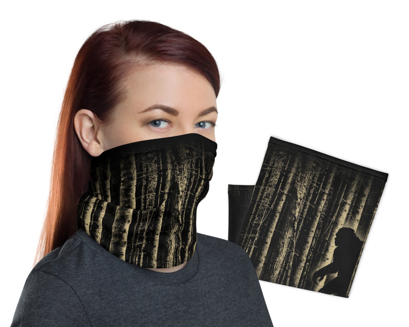 Bigfoot Neck Gaiter | Sasquatch Face Covering Scarf | Bandana Face ...