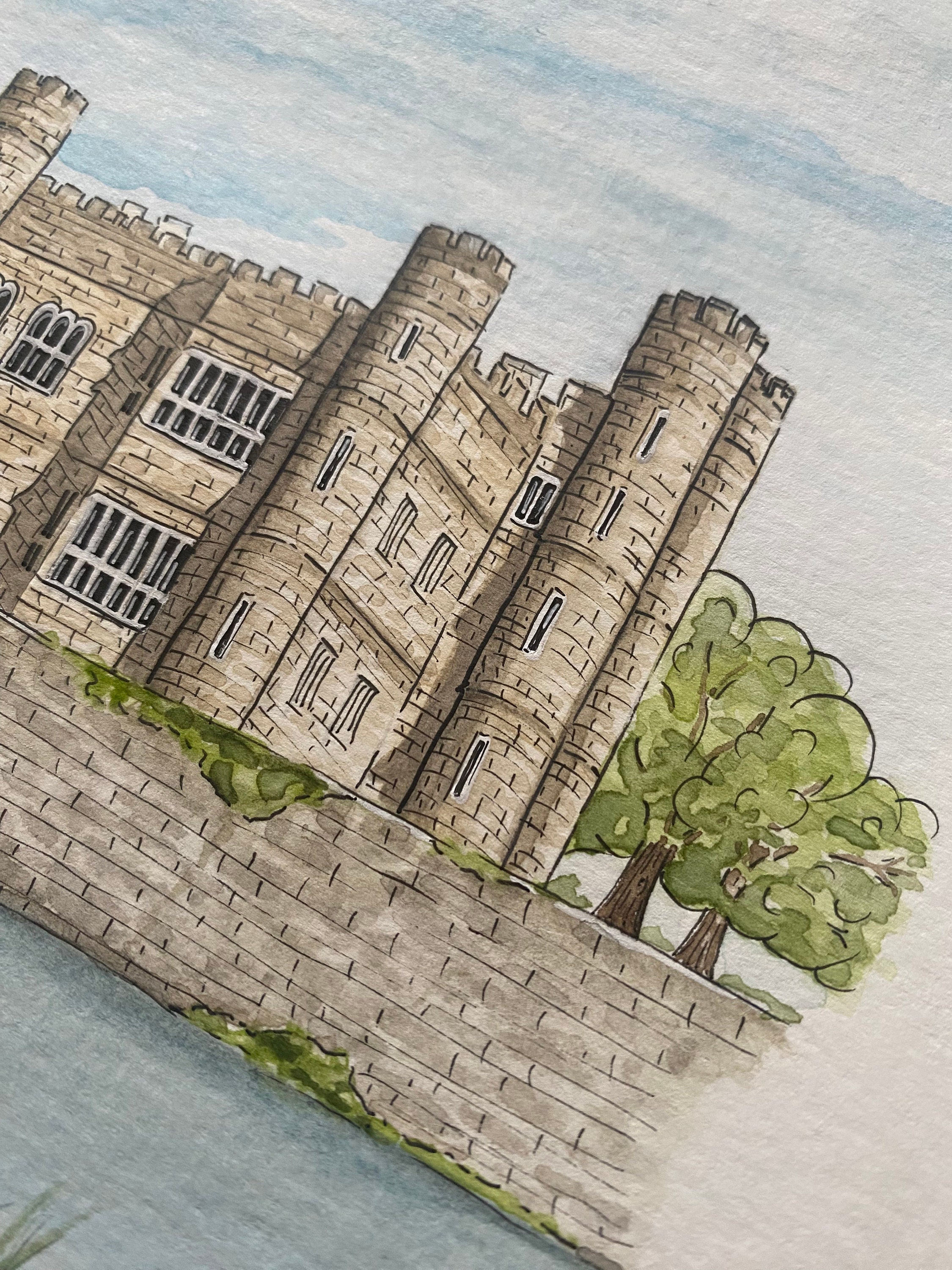 Leeds Castle Original Watercolour Painting A4 Prints Available - Etsy
