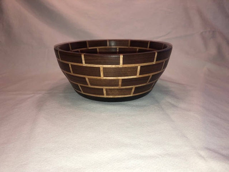 Walnut, Maple Brick Pattern Segmented Wooden Bowl - Etsy