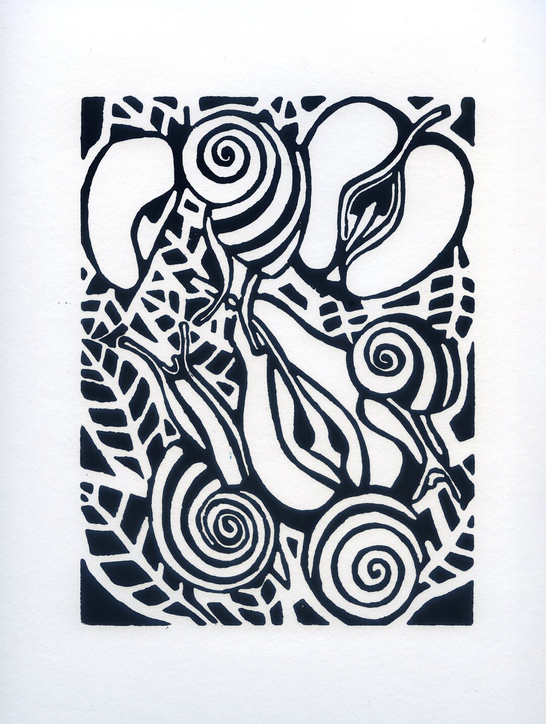 Snails Dance, Lino Print Limited Edition, UK - Etsy