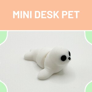 Seal Desk Accessories, 3D Printed Desk Pet, Articulating Animal, Gift ...